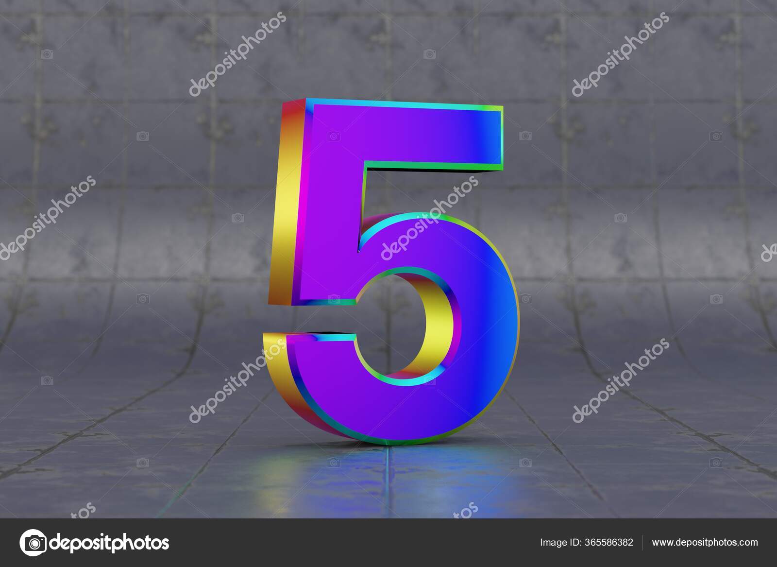 Multicolor Number Glossy Iridescent Number Tile Background Metallic ...