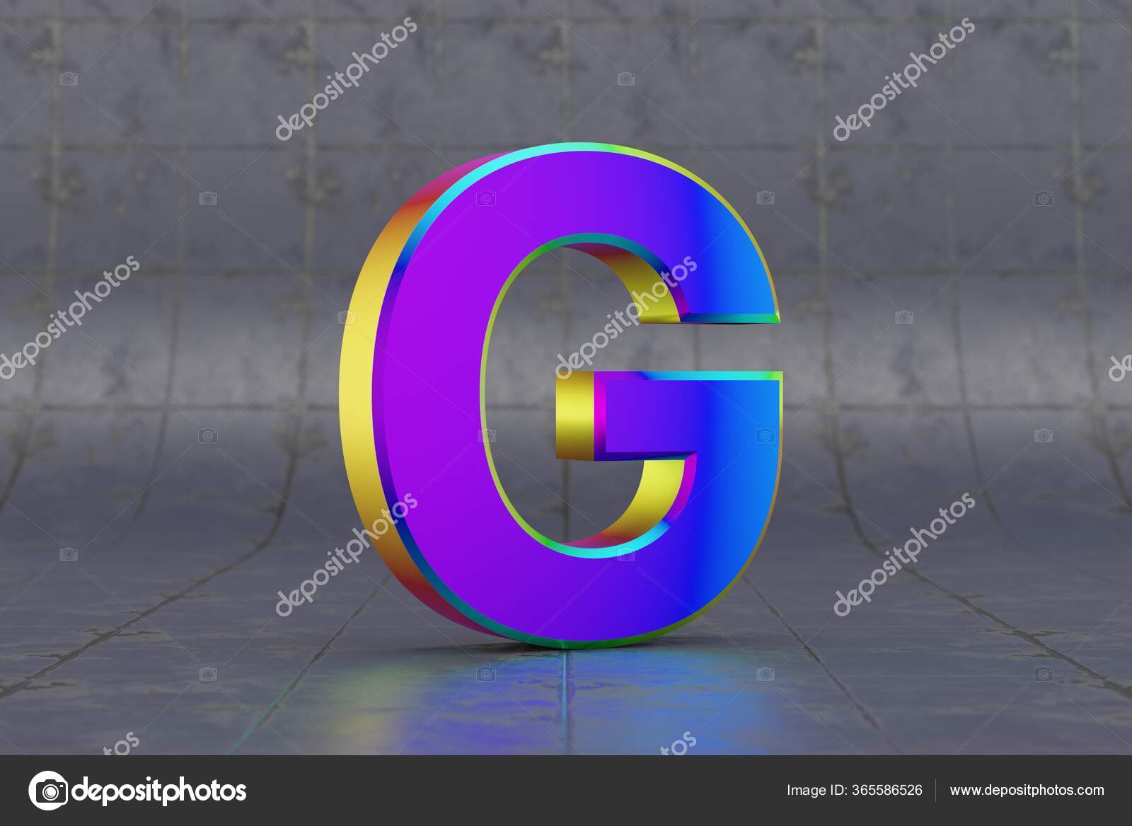 Multicolor Letra Mayúscula Carta Brillante Iridiscente Sobre Fondo ...