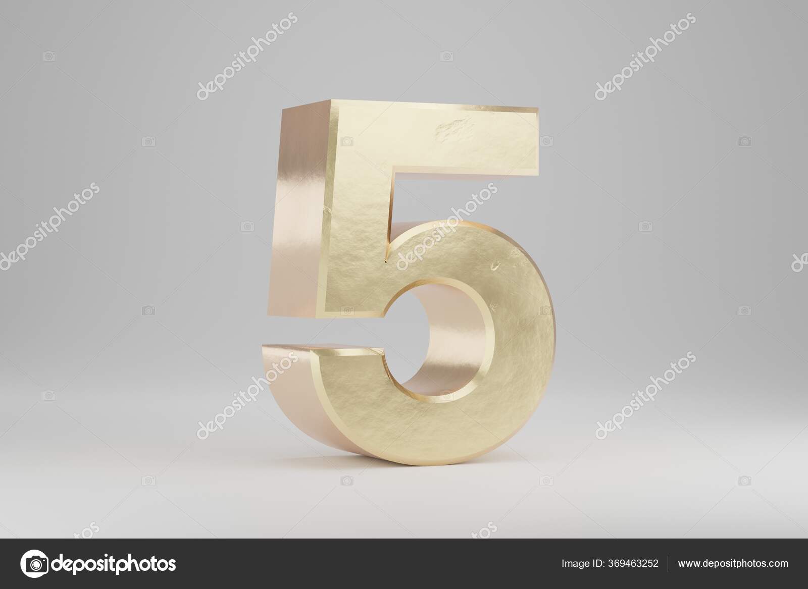 Gold Number Golden Number Isolated White Background Golden Alphabet ...