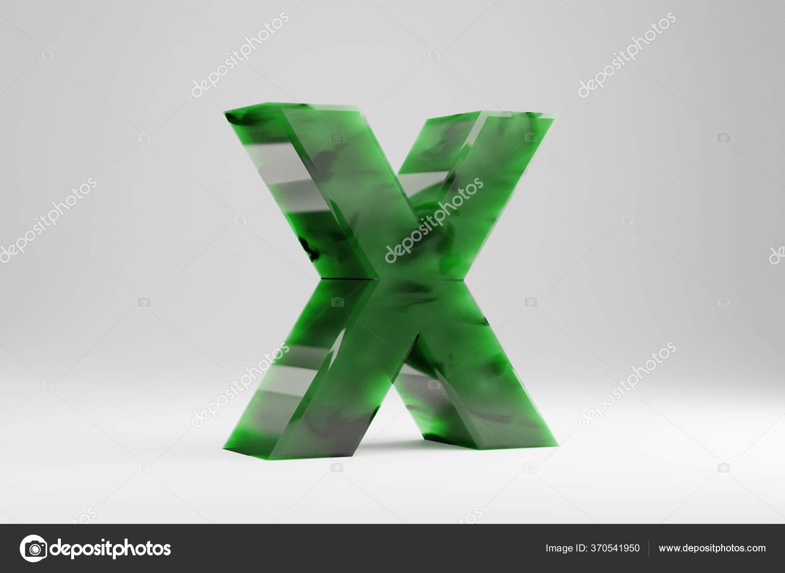 Jade Letter Uppercase Jade Letter Isolated White Background Green Jade ...