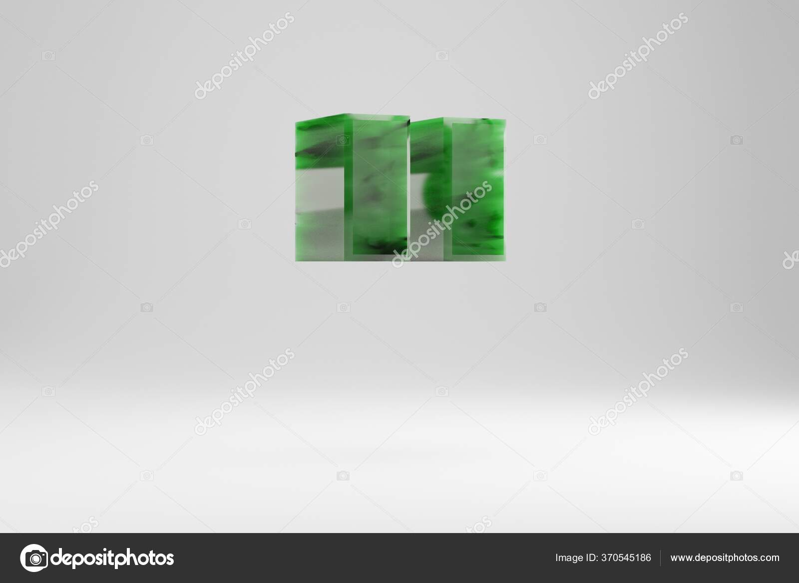 Jade Double Quotes Symbol Jade Sign Isolated White Background Green ...
