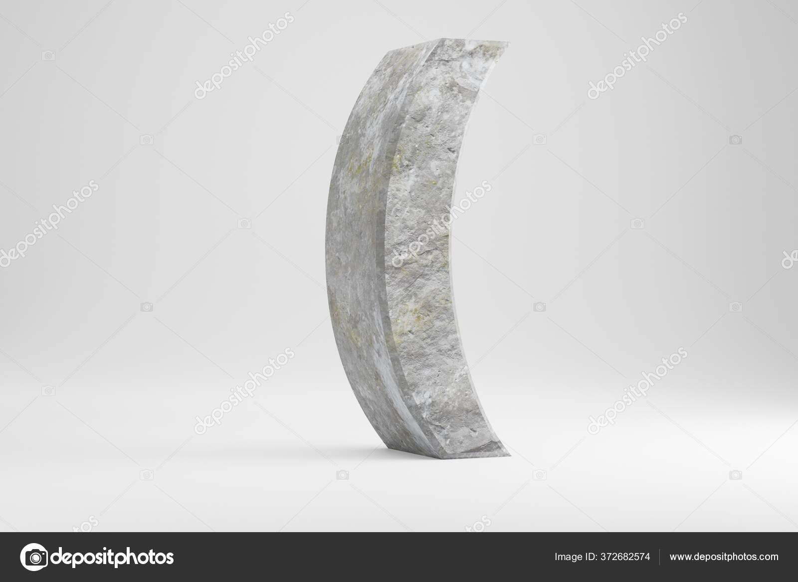 Piedra símbolo de soportes redondos 3d. Signo texturizado en roca ...