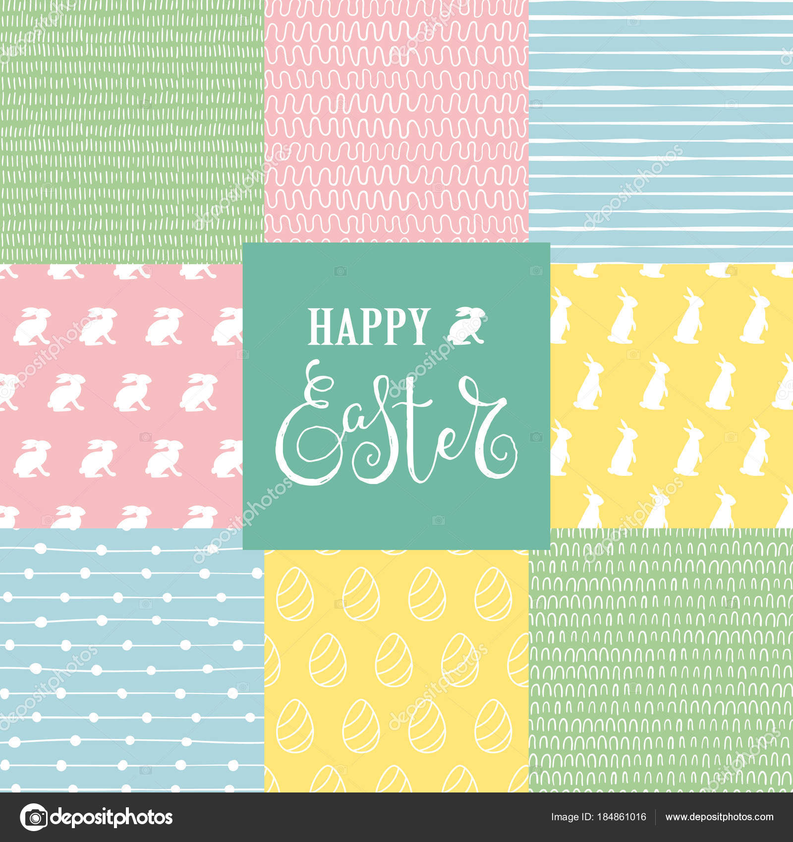 Collection of doodle Easter patterns — Stock Vector © Yulia337 #184861016