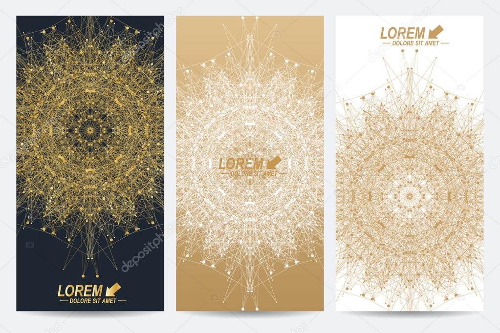 Modern set of vector flyers. Geometric abstract presentation with ...