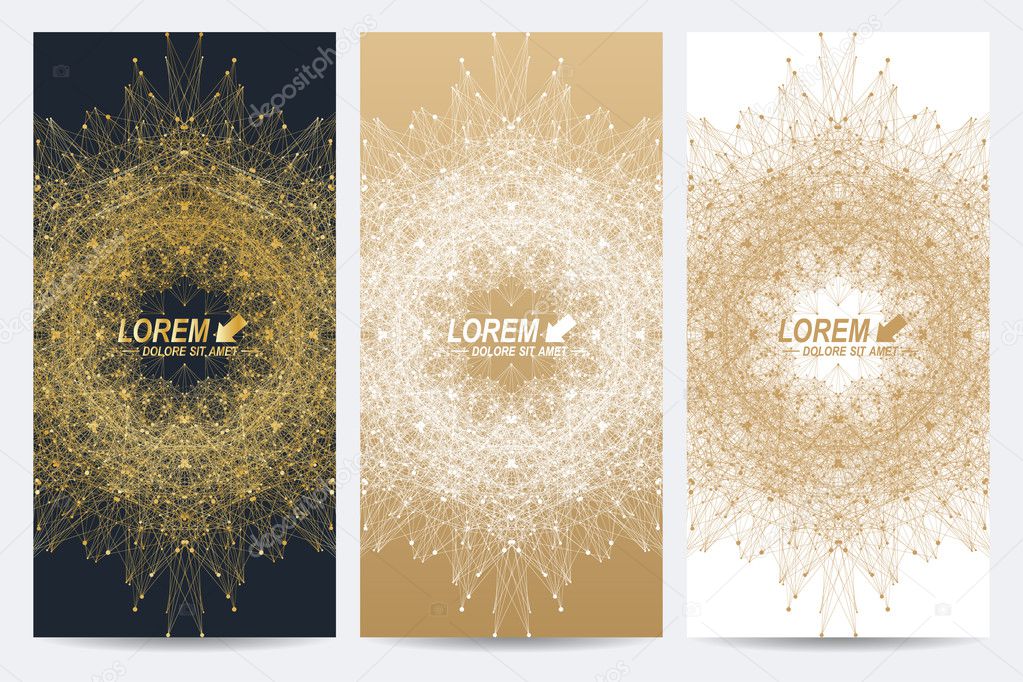 Modern set of vector flyers. Geometric abstract presentation with ...