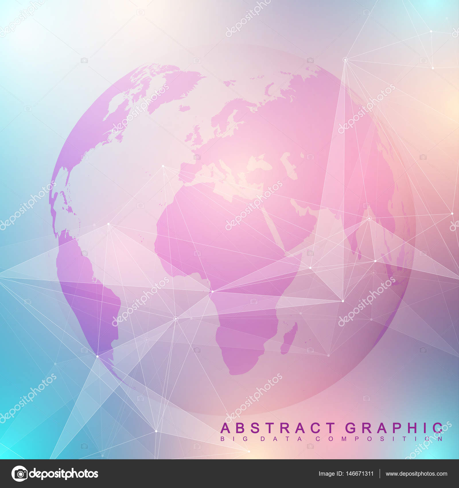 Planeta de fondo abstracto tridimensional. Comunicación de fondo ...