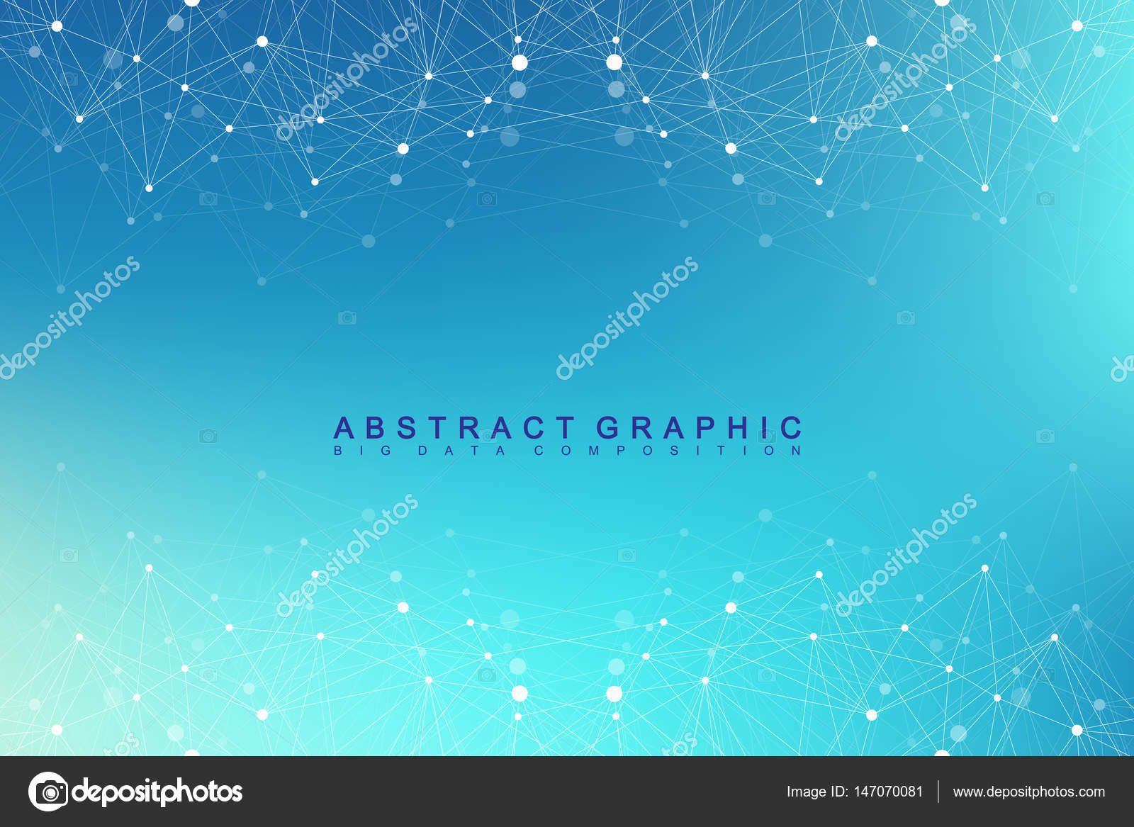Geometric graphic background molecule and communication. Big data ...