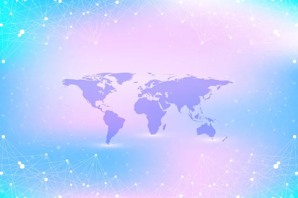 Political World Map with global technology networking concept. Digital ...