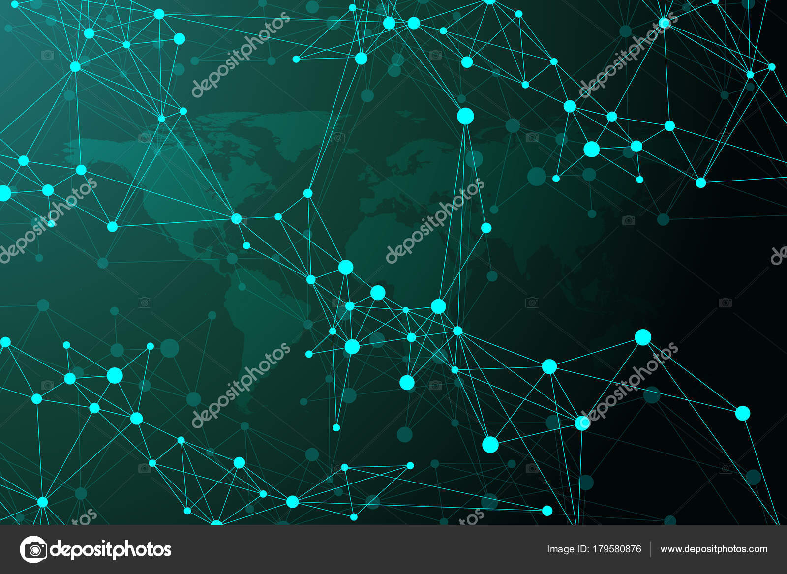 Political World Map with global technology networking concept. Digital ...
