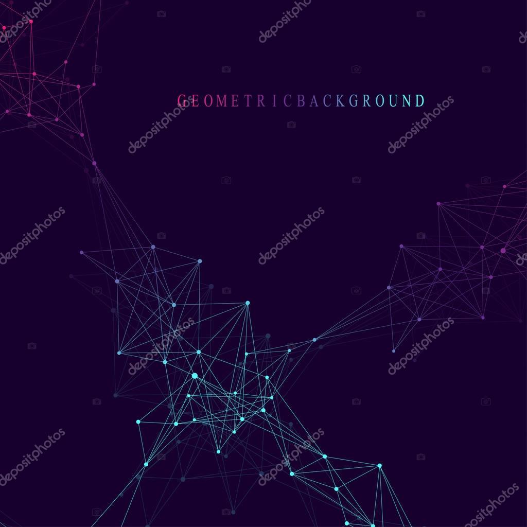 Molécula geométrica de fondo gráfico y comunicación. Complejo de ...