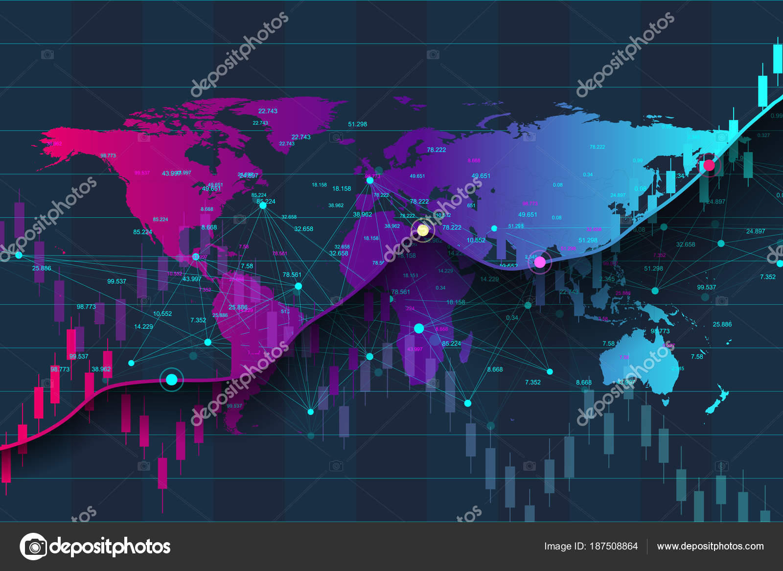 Big data analytics and business intelligence. Digital analytics concept ...