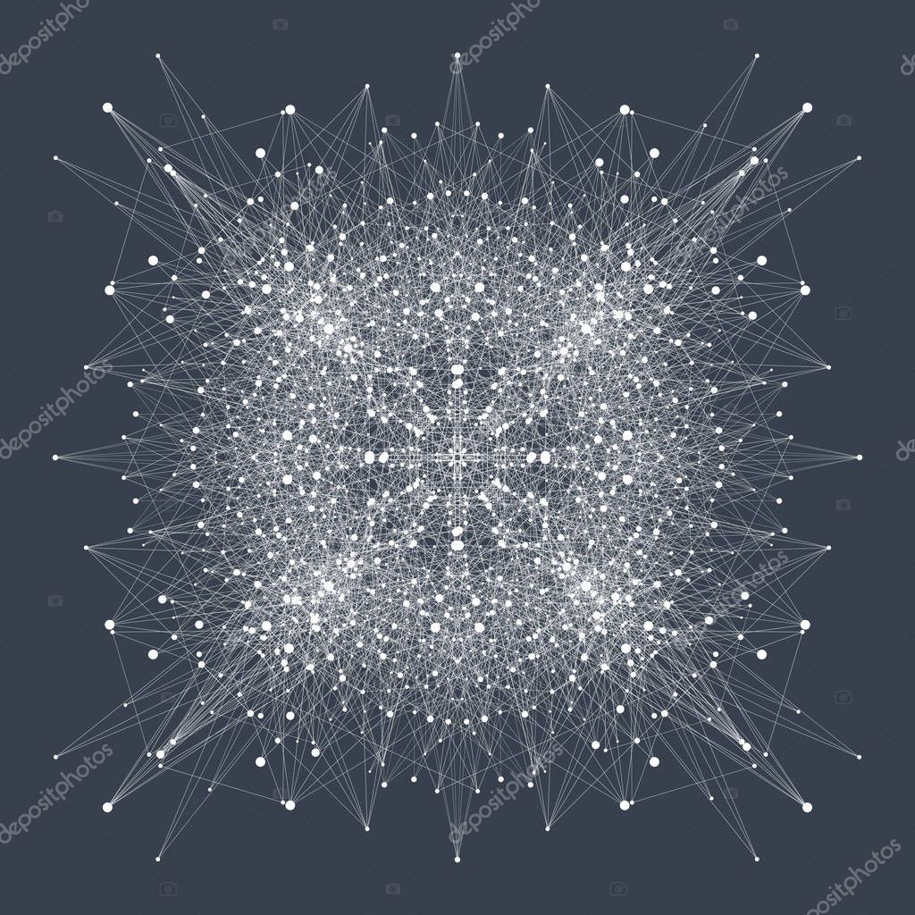 Fondo abstracto vectorial con ondas din micas punto y l neas, part culas din micas. Estructura ...