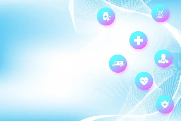 Abstract health care banner template with flat icons. Healthcare ...