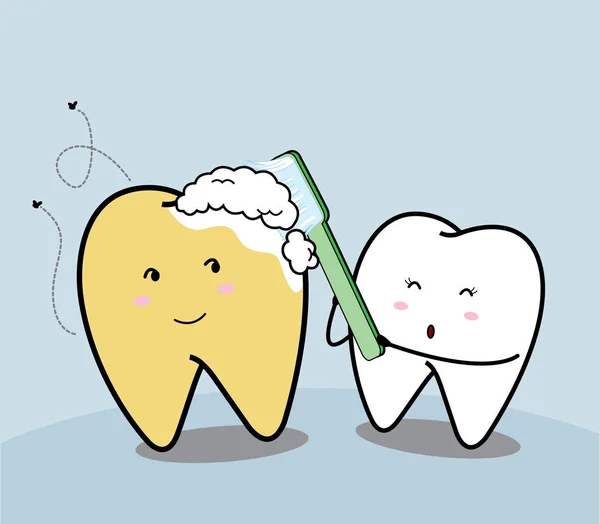 Yellow Cartoon Tooth