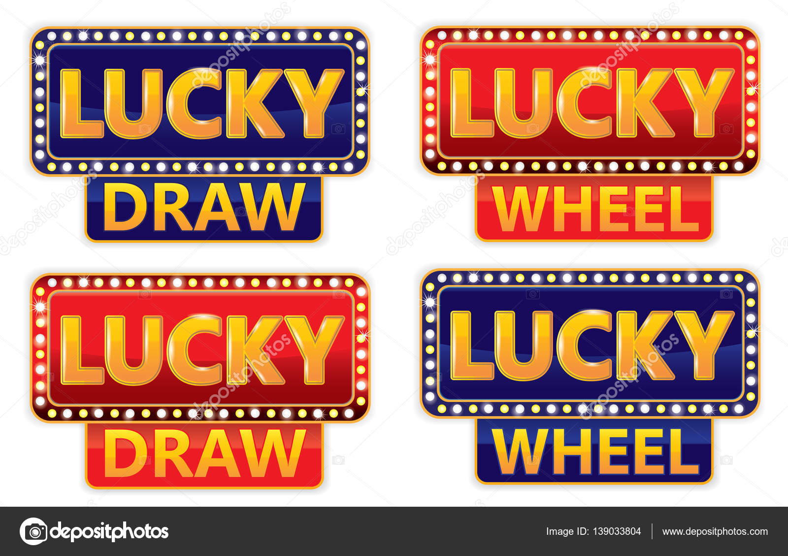 Lucky Draw/Lucky wheel Typographic on Glowing banner Stock Vector Image ...