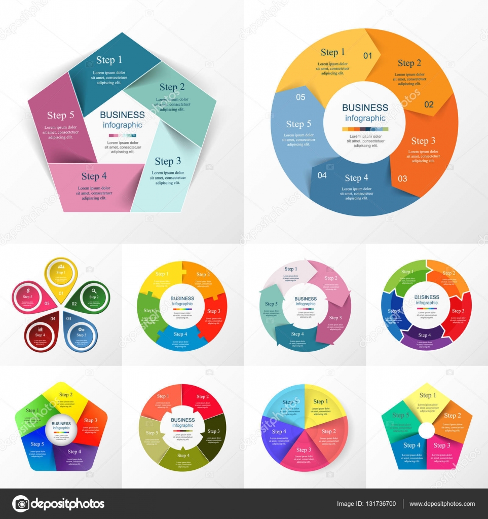 Vector circle infographic set. Stock Vector Image by ©Rose-Mary #131736700