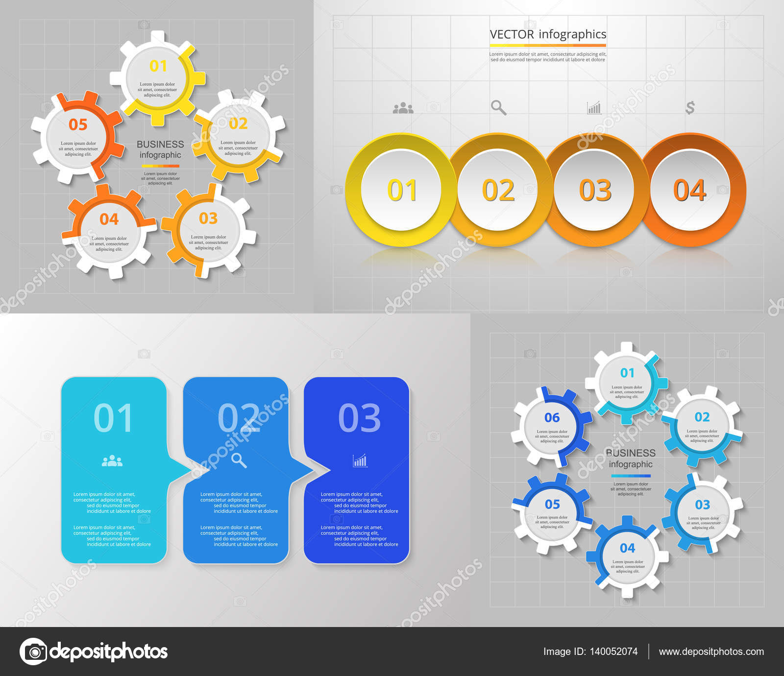 Vector circle infographic set. Stock Vector by ©Rose-Mary 140052074