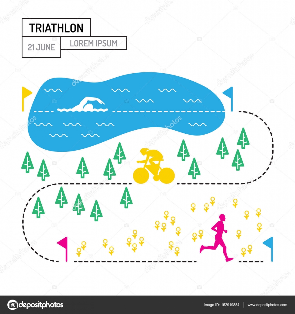 Map sport triathlon Stock Vector Image by ©shopplaywood #152919884