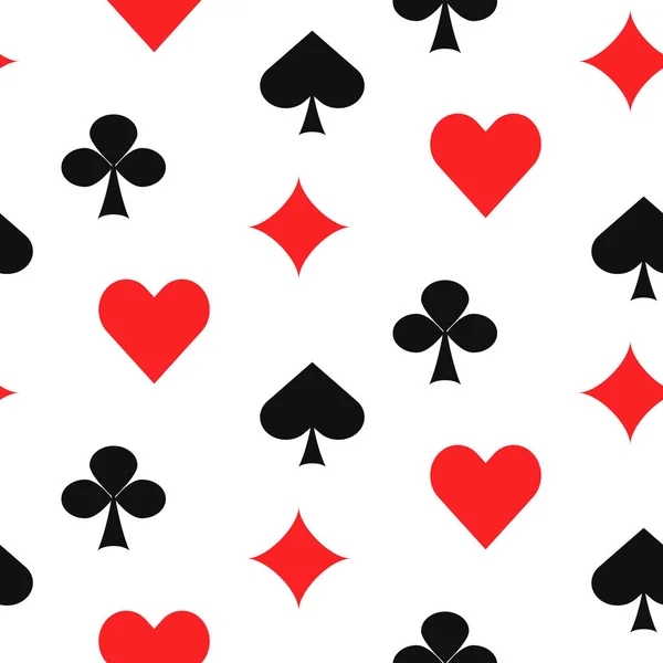 seamless pattern of playing card suits on white. vector background ...
