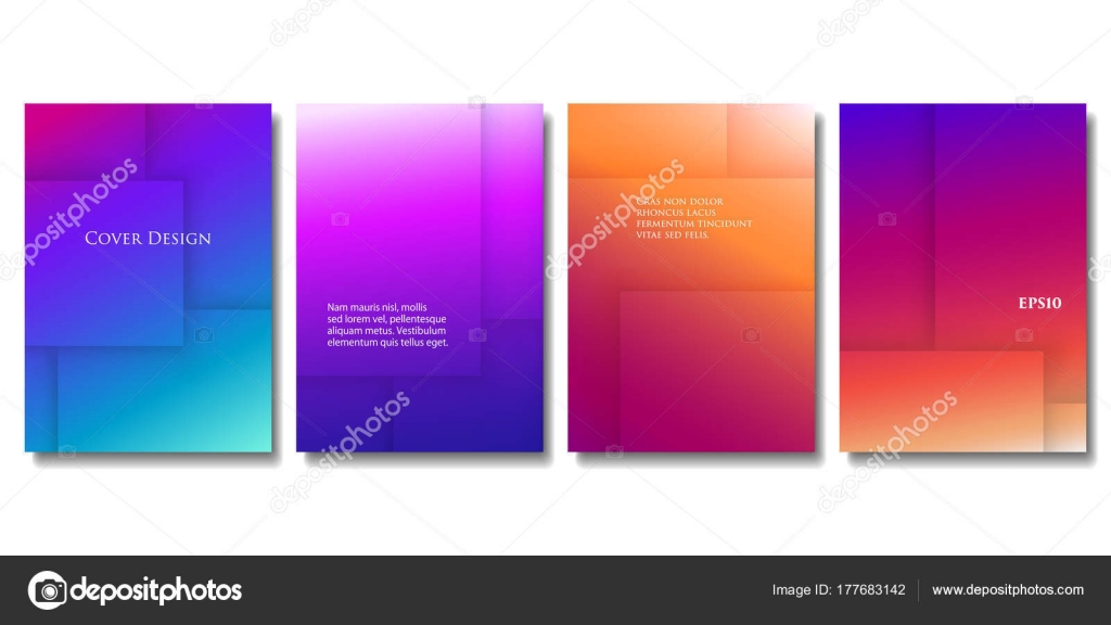 Set Vector Colorful Brochure Templates Abstract Three Dimensional ...