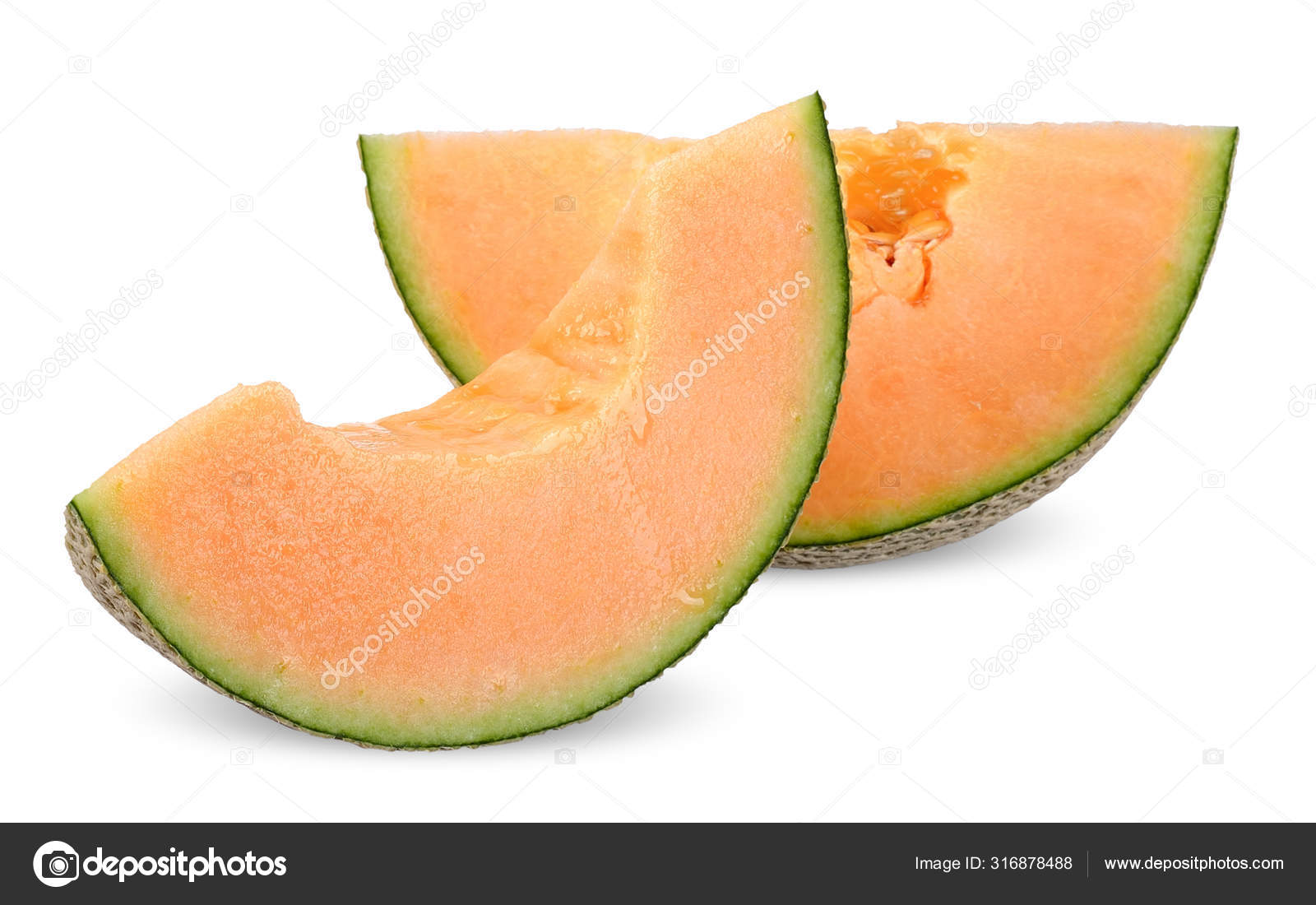 Slice melon isolated on white clipping path Stock Photo by ...