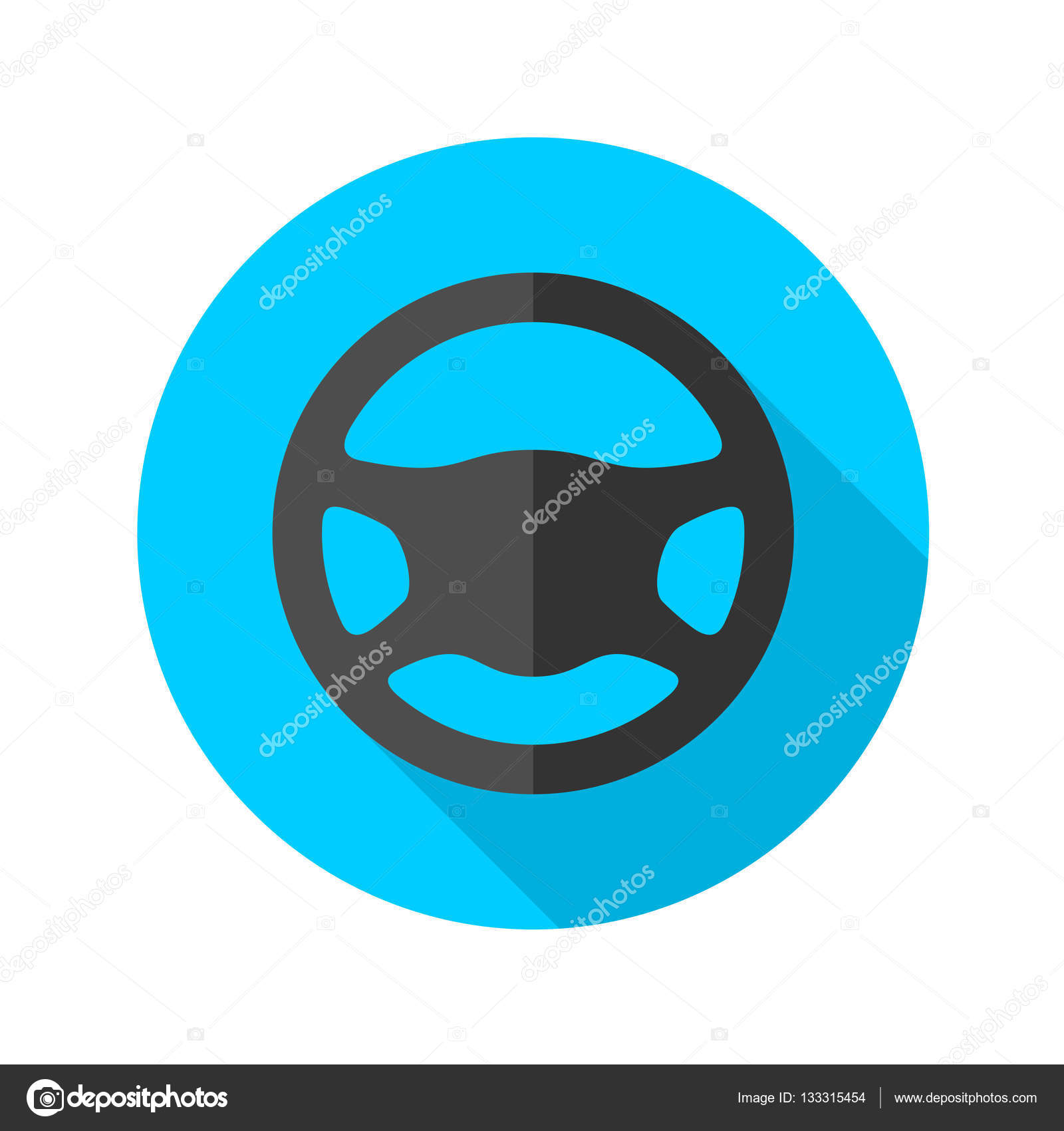 Driving wheel simple flat round icon Stock Vector Image by ©Kilroy ...
