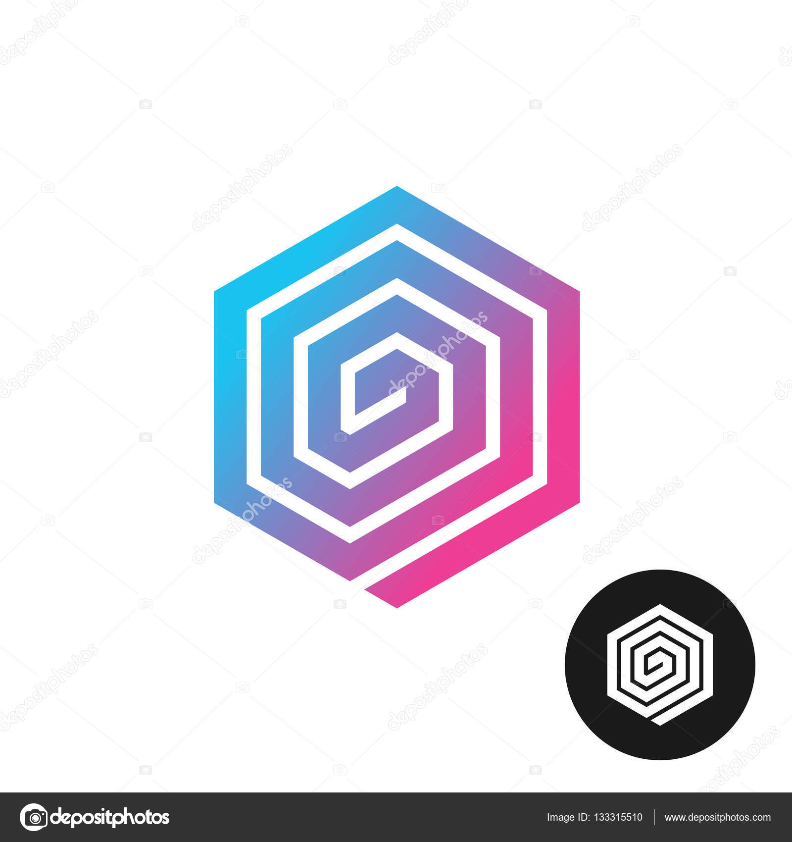 Hex spiral colorful logo Stock Vector Image by ©Kilroy #133315510