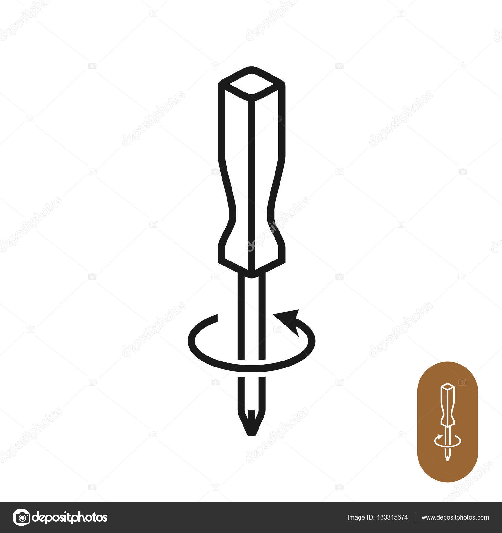 Unscrew sign with screwdriver and arrow Stock Vector Image by ©Kilroy ...