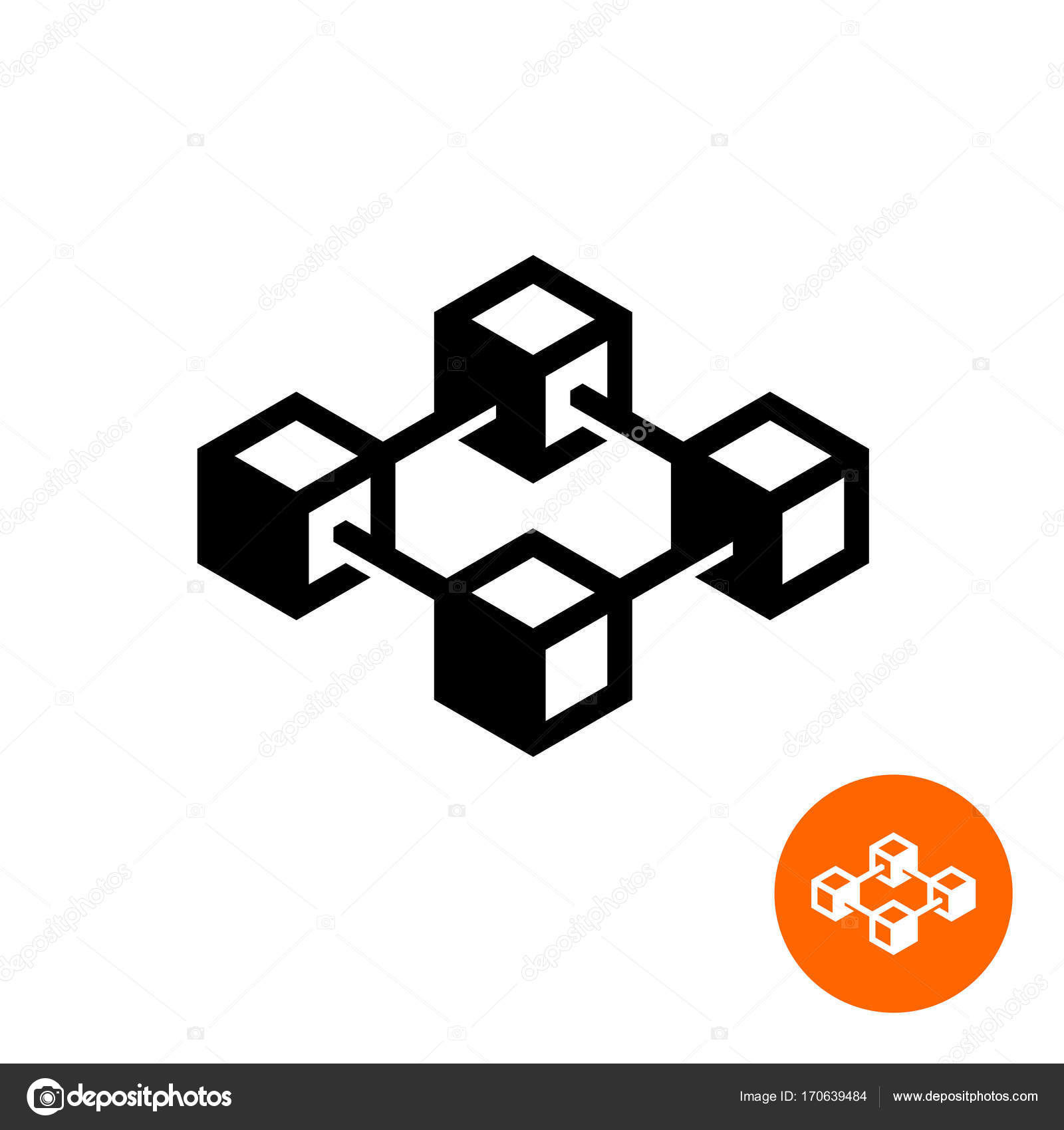 Blockchain icon. Block chain technology symbol. Stock Vector by ©Kilroy 170639484