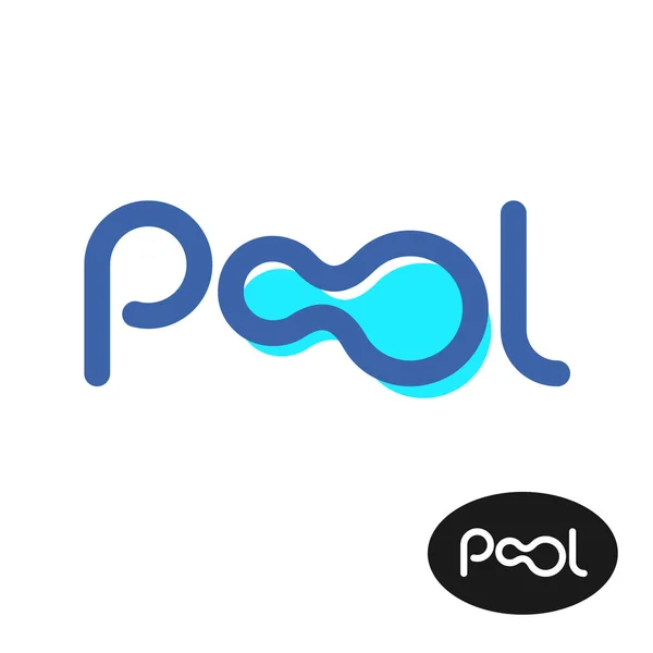 Logo de palabra de piscina. Letras de piscina signo. 2023