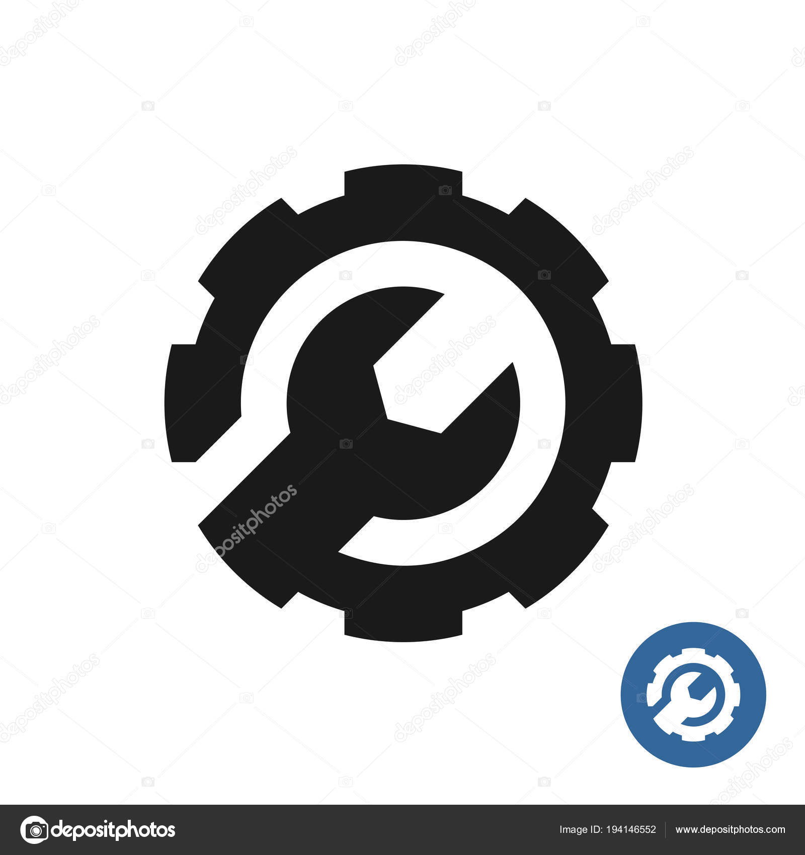 Gear And Wrench Logo Wrench And Gear Icon Vector Images