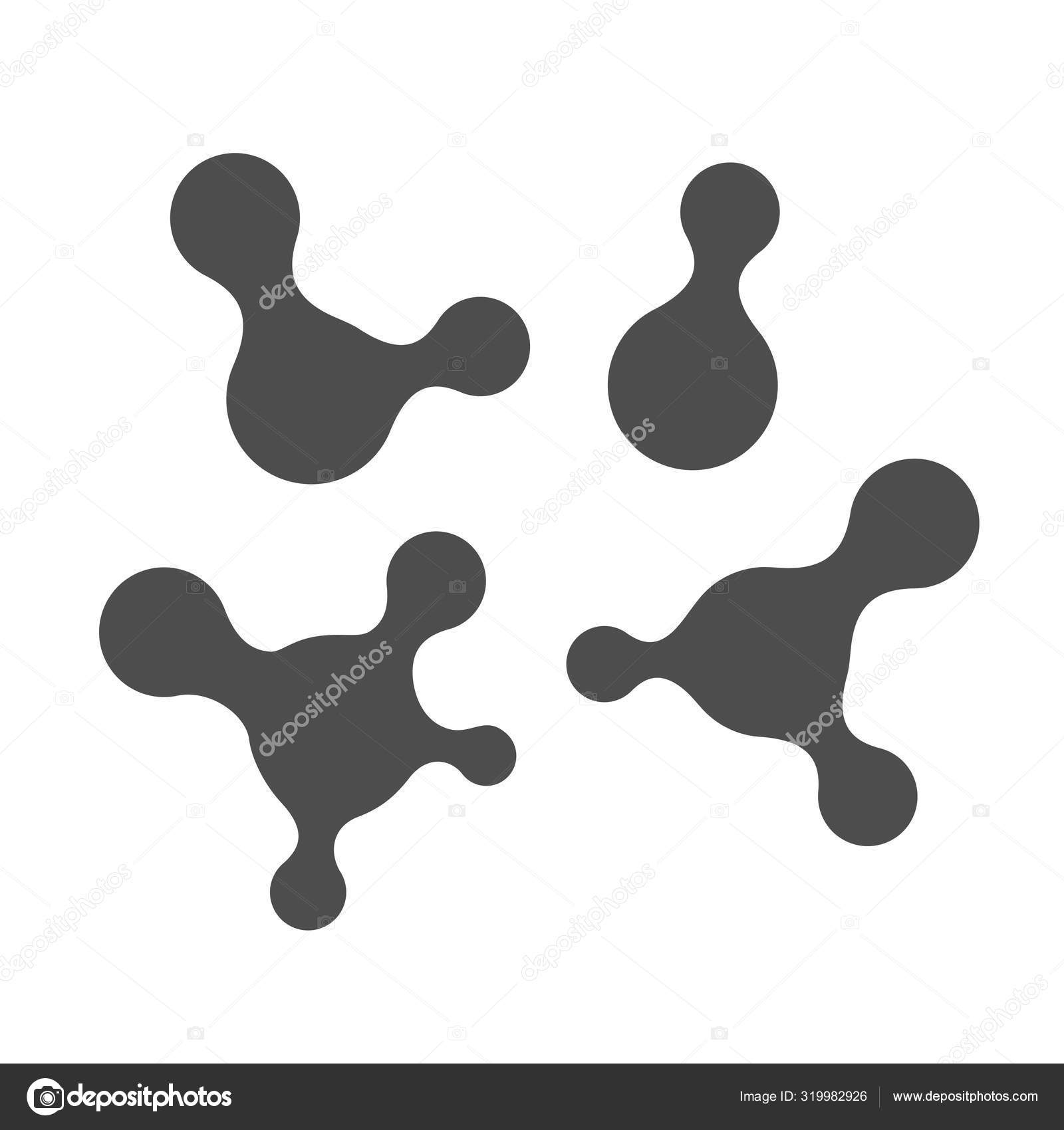 Molecular structures logo templates set. Fluid shapes symbols ...