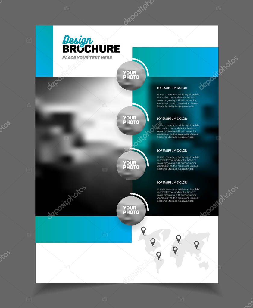 Diseño de folletos de negocios. Informe anual vector plantilla de ilustración. Tamaño A4 ...