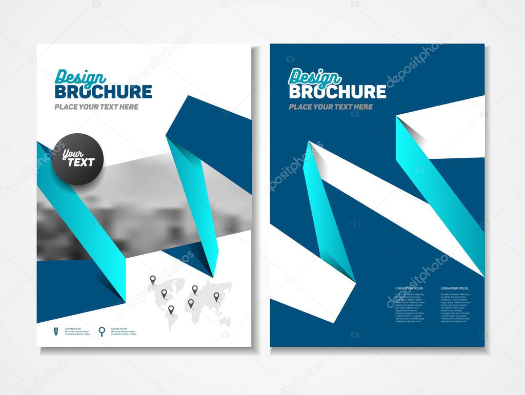 Diseño de folletos de negocios. Informe anual vector plantilla de ilustración. Tamaño A4 ...