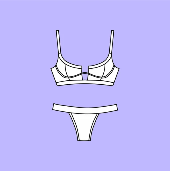 Lingerie Hand Drawn Set Vector Underwear Design Outline Illustration