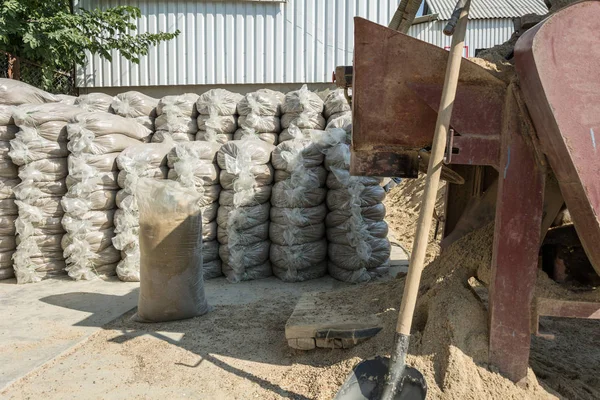 Construction sand bags Stock Photos, Royalty Free Construction sand ...