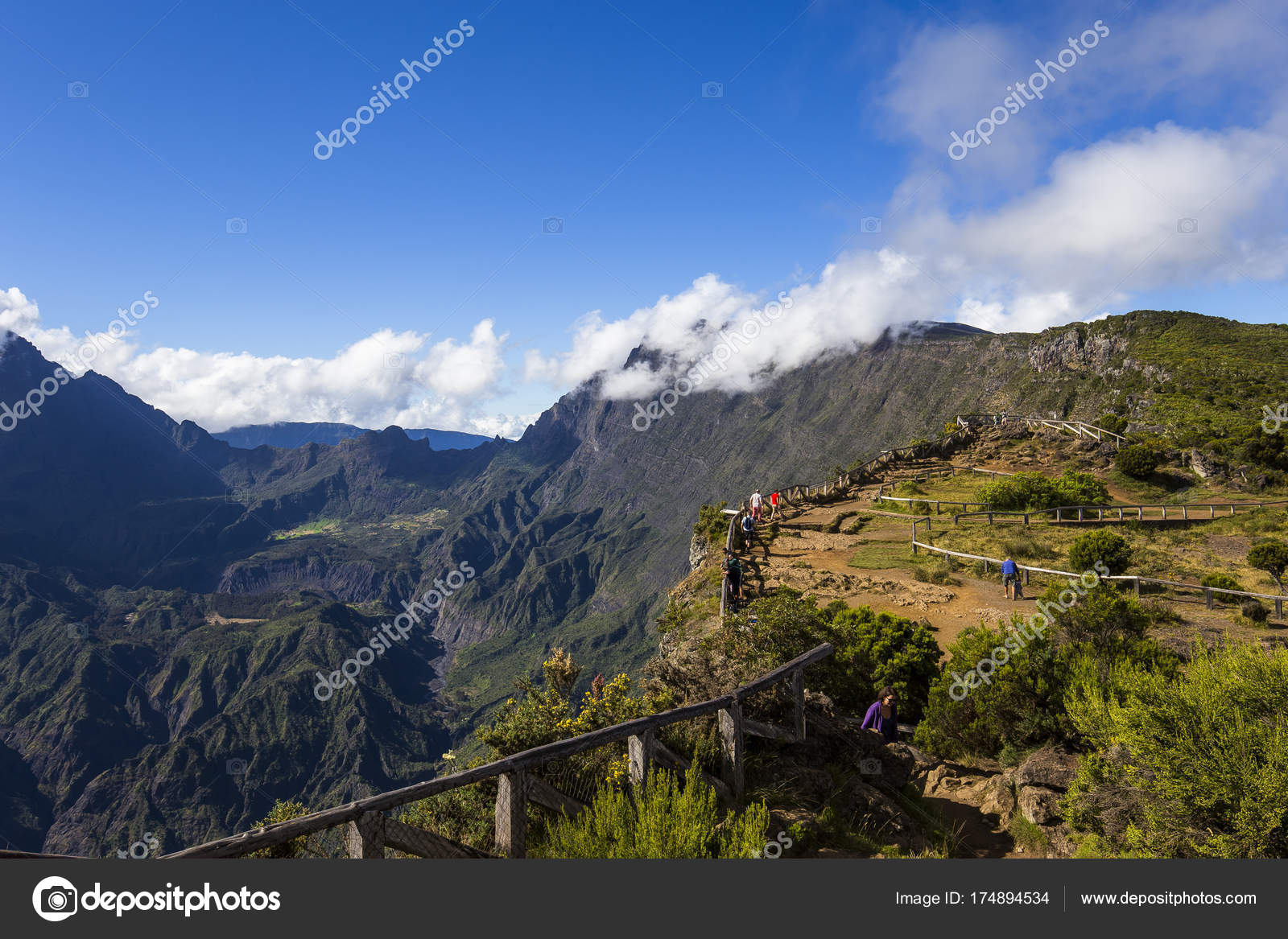 Mafate circus, from piton Maido, La Reunion island – Stock Editorial ...