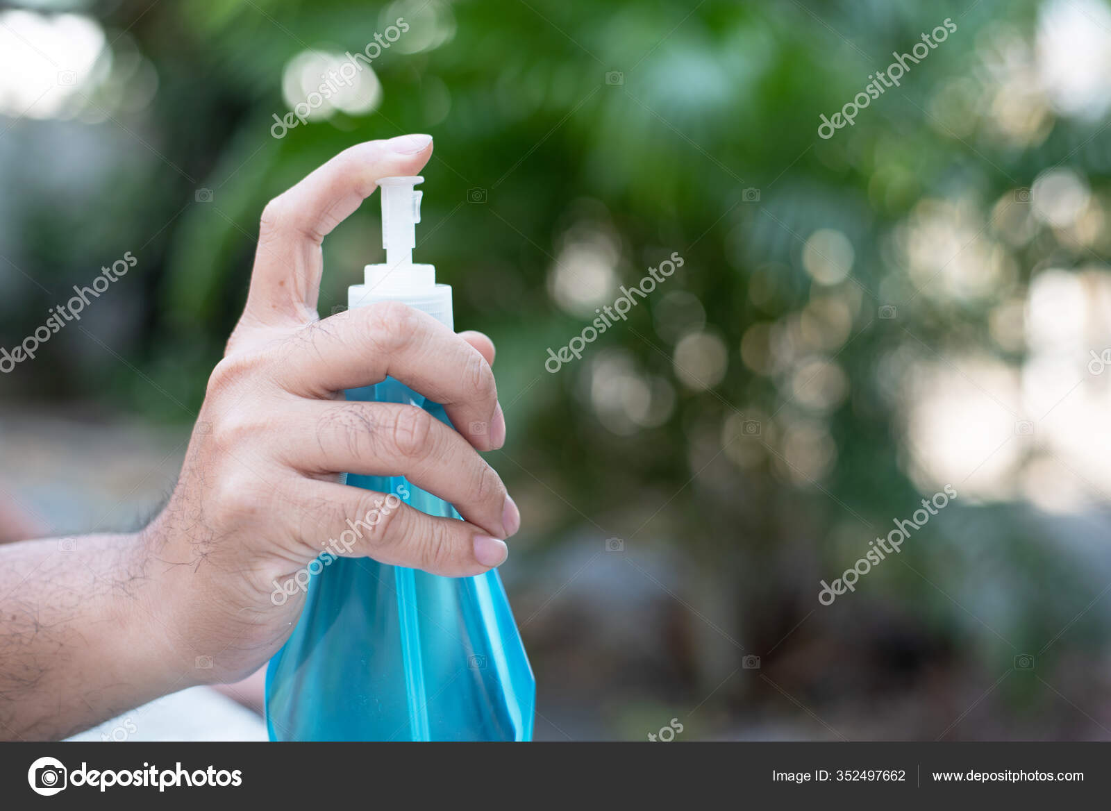 Hand People Applying Alcohol Spray Bacteria Spray Prevent Spread Germs ...