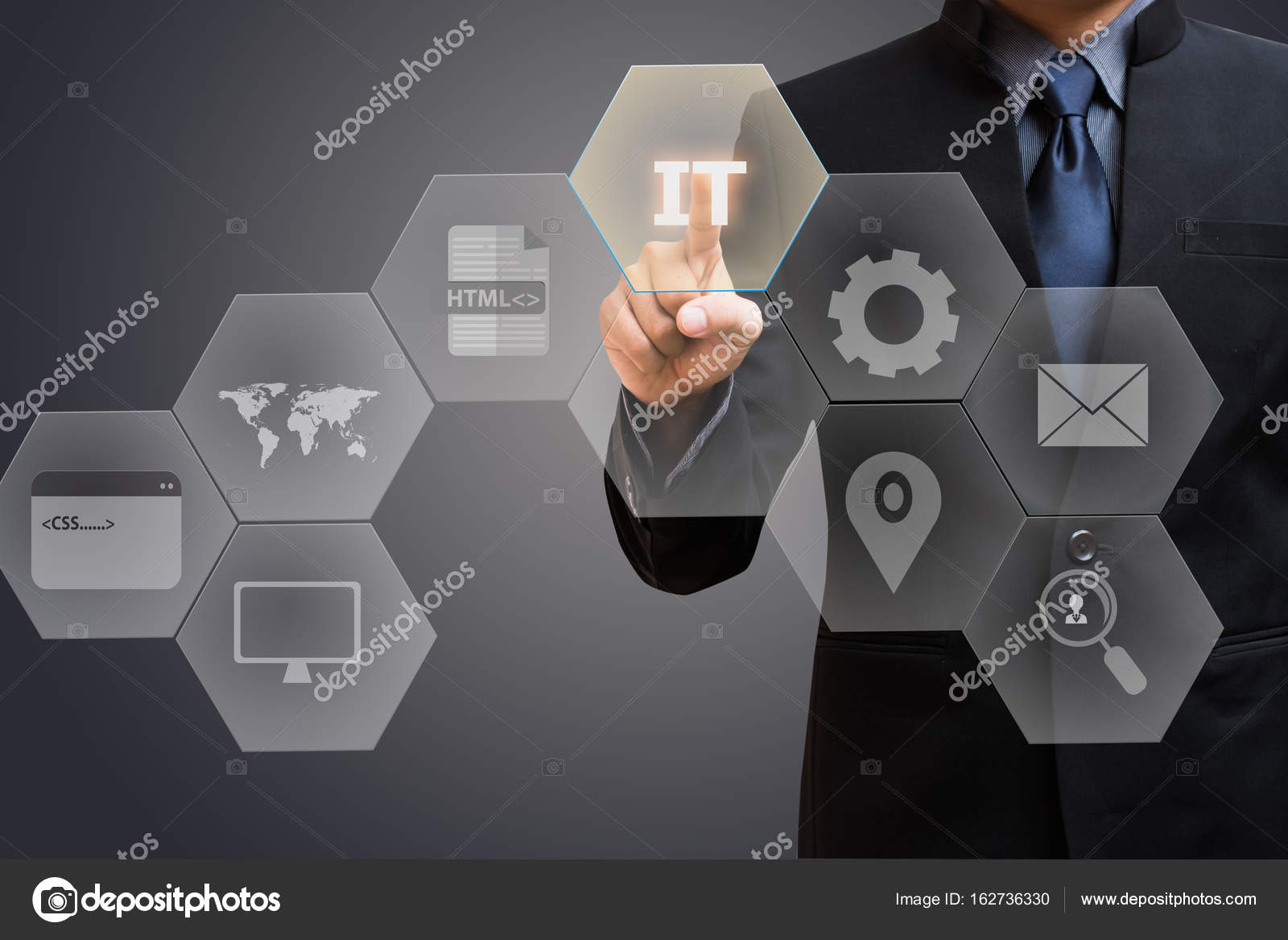 Business man select word cloud touch screen. — Stock Photo © princerko ...