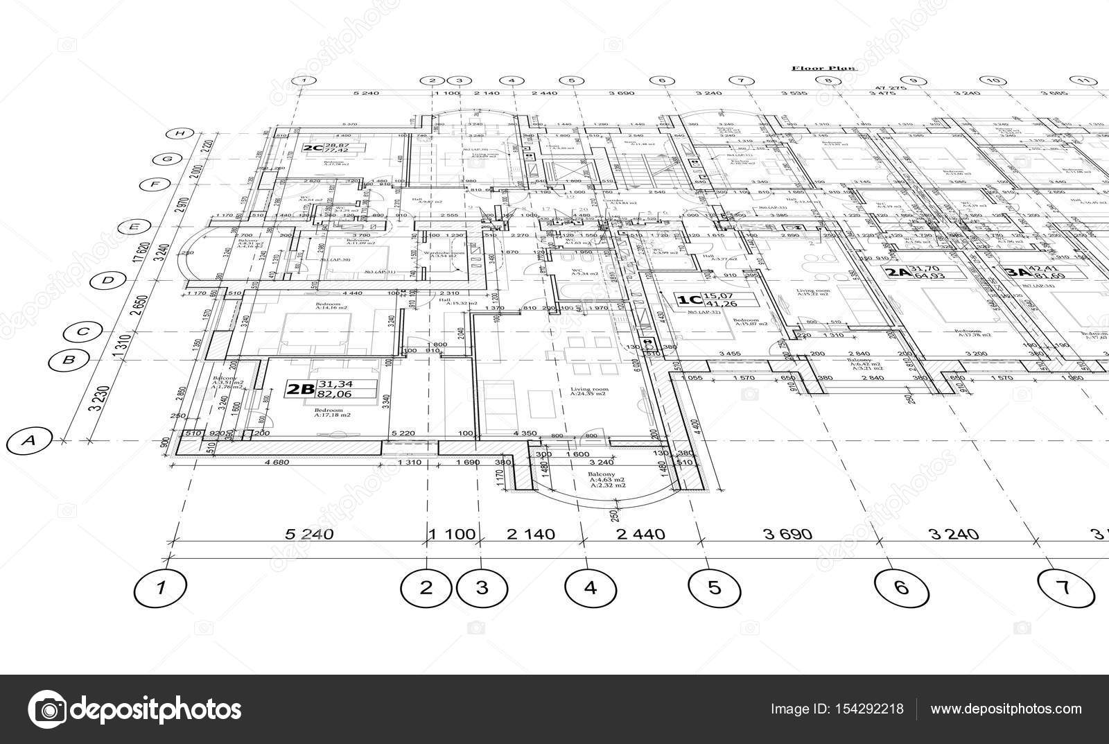 Detailed architectural plan, perspective view Stock Illustration by ©Mr ...