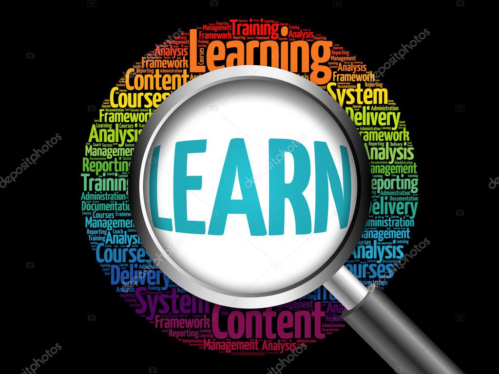 LEARN word cloud with magnifying glass — Stock Photo © dizanna #125724912