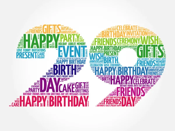Happy 29th birthday Vector Art Stock Images | Depositphotos