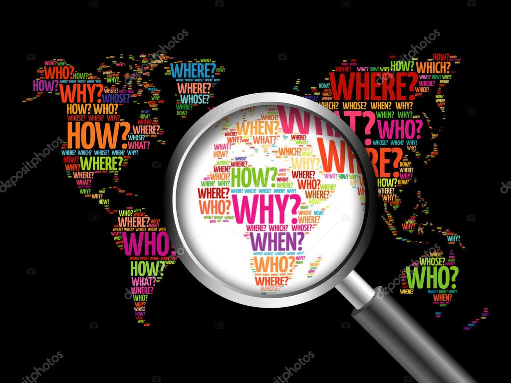 Question Words World Map in Typography Stock Photo by ©dizanna 126129638
