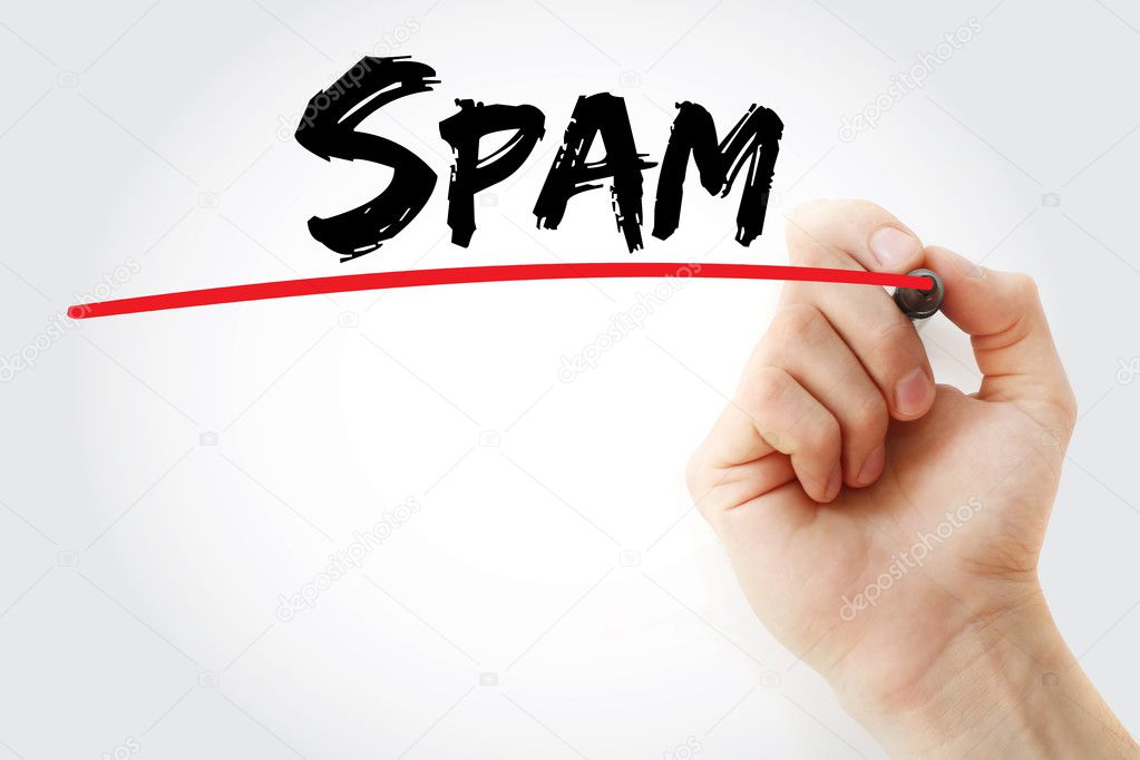 Hand writing Spam with marker — Stock Photo © dizanna #126763030