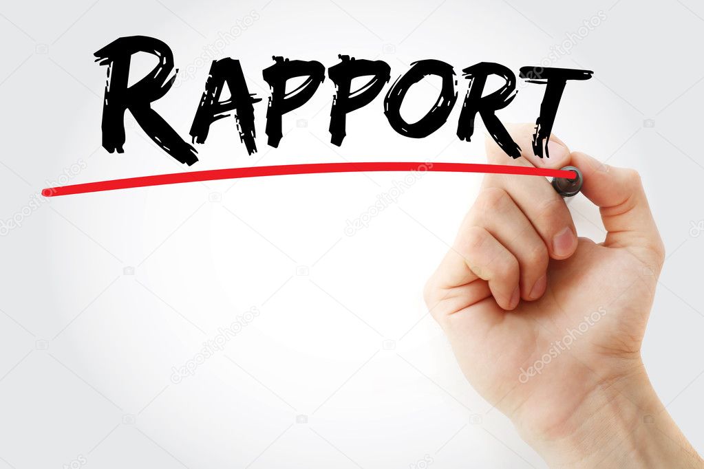 Hand writing Rapport with marker Stock Photo by ©dizanna 126845220