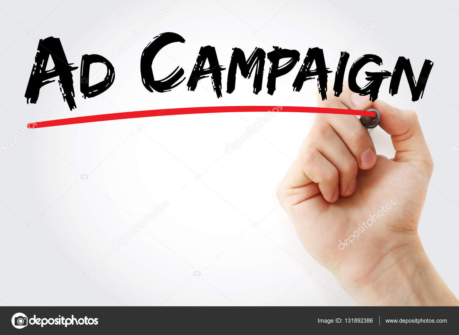 Hand writing Ad campaign with marker Stock Photo by ©dizanna 131892386