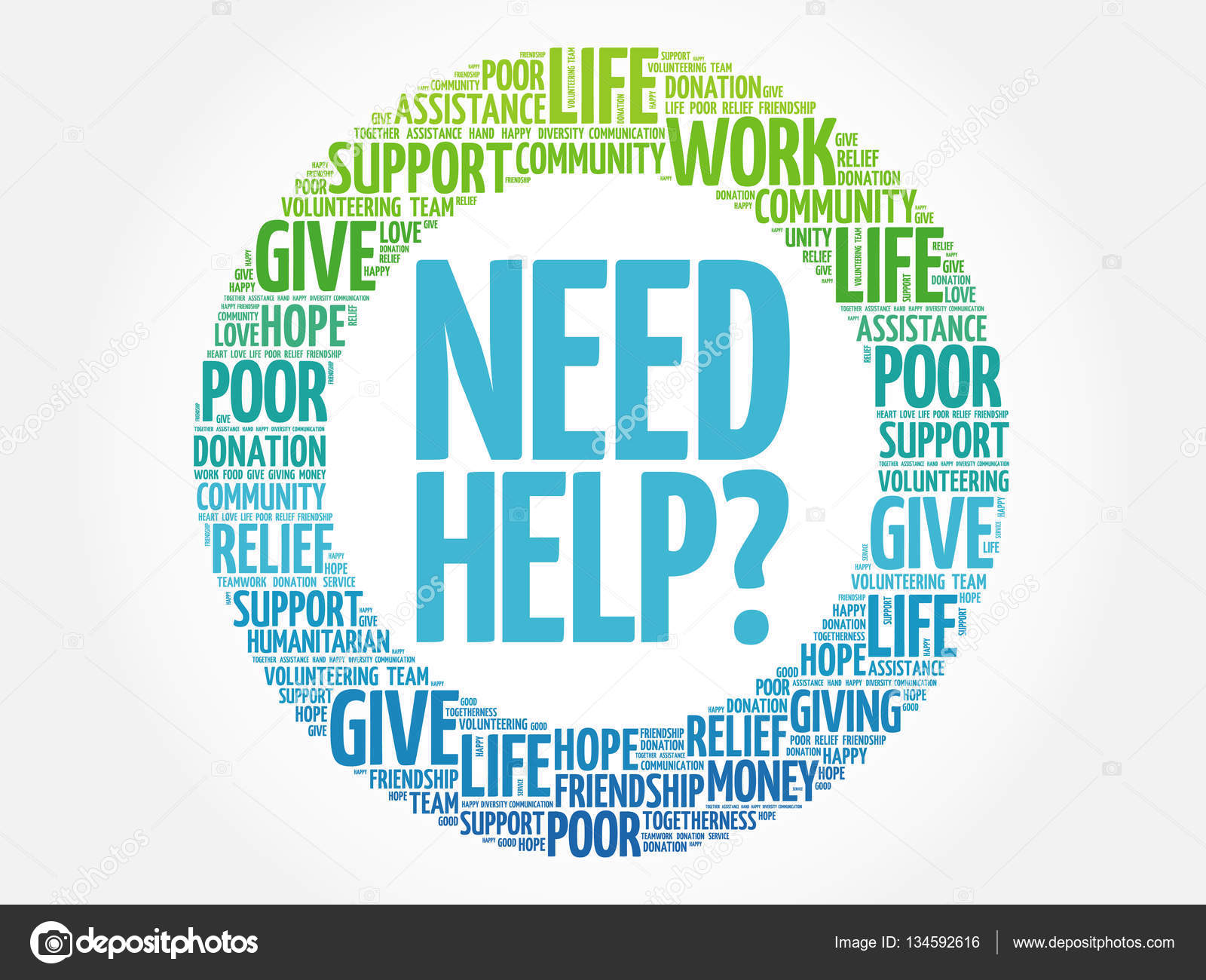 Need help? word cloud collage Stock Vector by ©dizanna 134592616