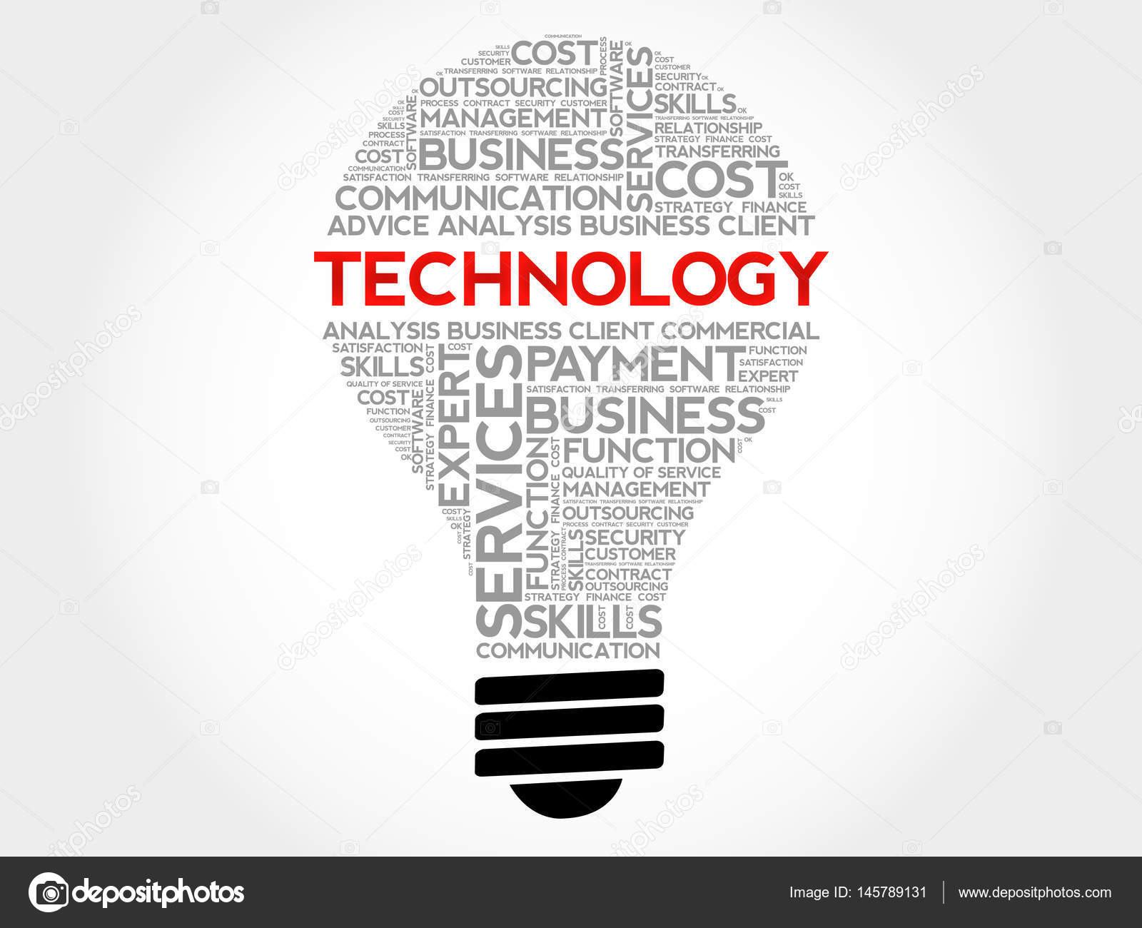 Technology bulb word cloud Stock Vector Image by ©dizanna #145789131