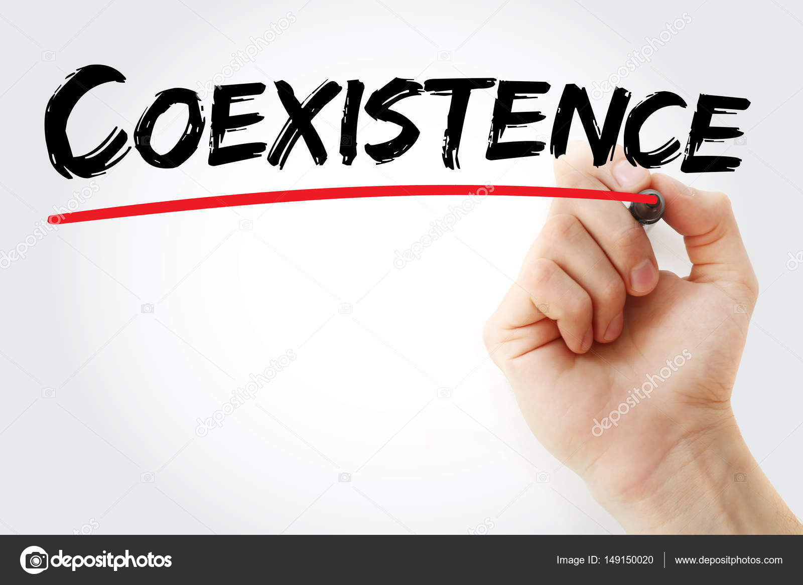 Hand writing Coexistence with marker — Stock Photo © dizanna #149150020
