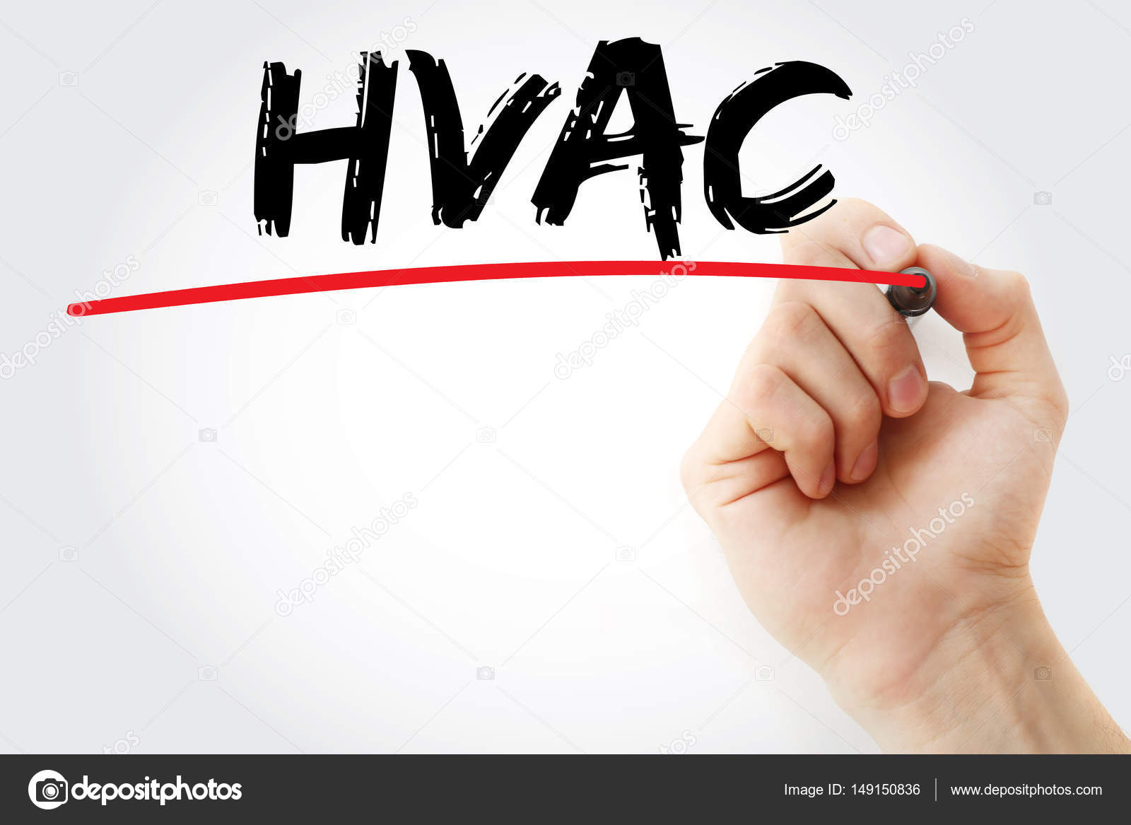 Hand writing HVAC with marker Stock Photo by ©dizanna 149150836